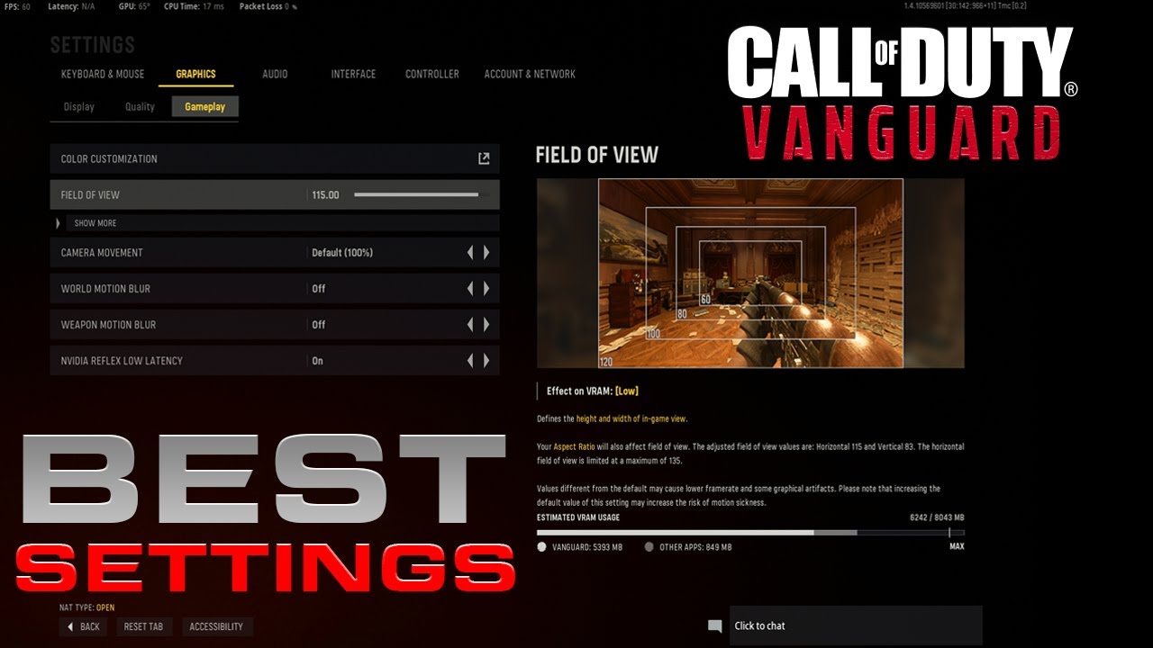 BEST SETTINGS FOR VANGUARD | HIGH FPS | CALL OF DUTY VANGUARD BEST ...