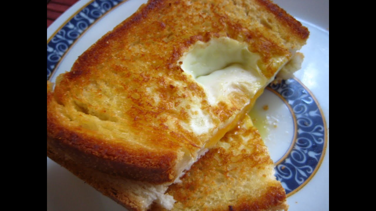 How to make an Egg in the Hole Breakfast Sandwich - YouTube