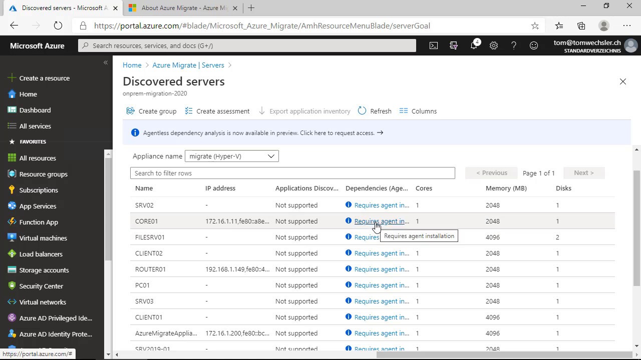 Azure Tip: Azure Migrate - Schritt 1 - Discover und Assessment - YouTube