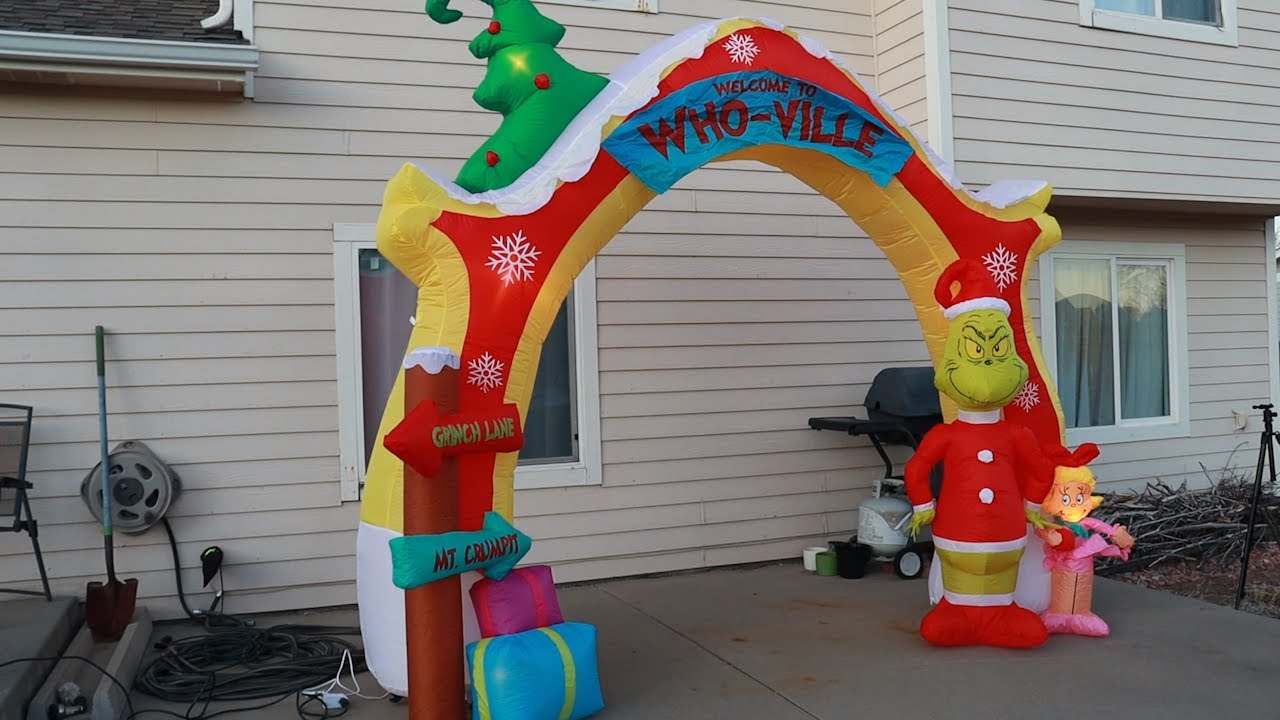 Gemmy Christmas Airblown Inflatable 11ft The Grinch Who-ville Arch ...