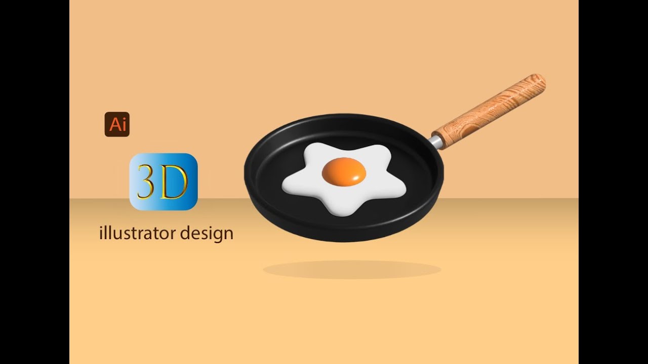 how to make 3d frying pan | how to create 3d frying pan | illustrator ...