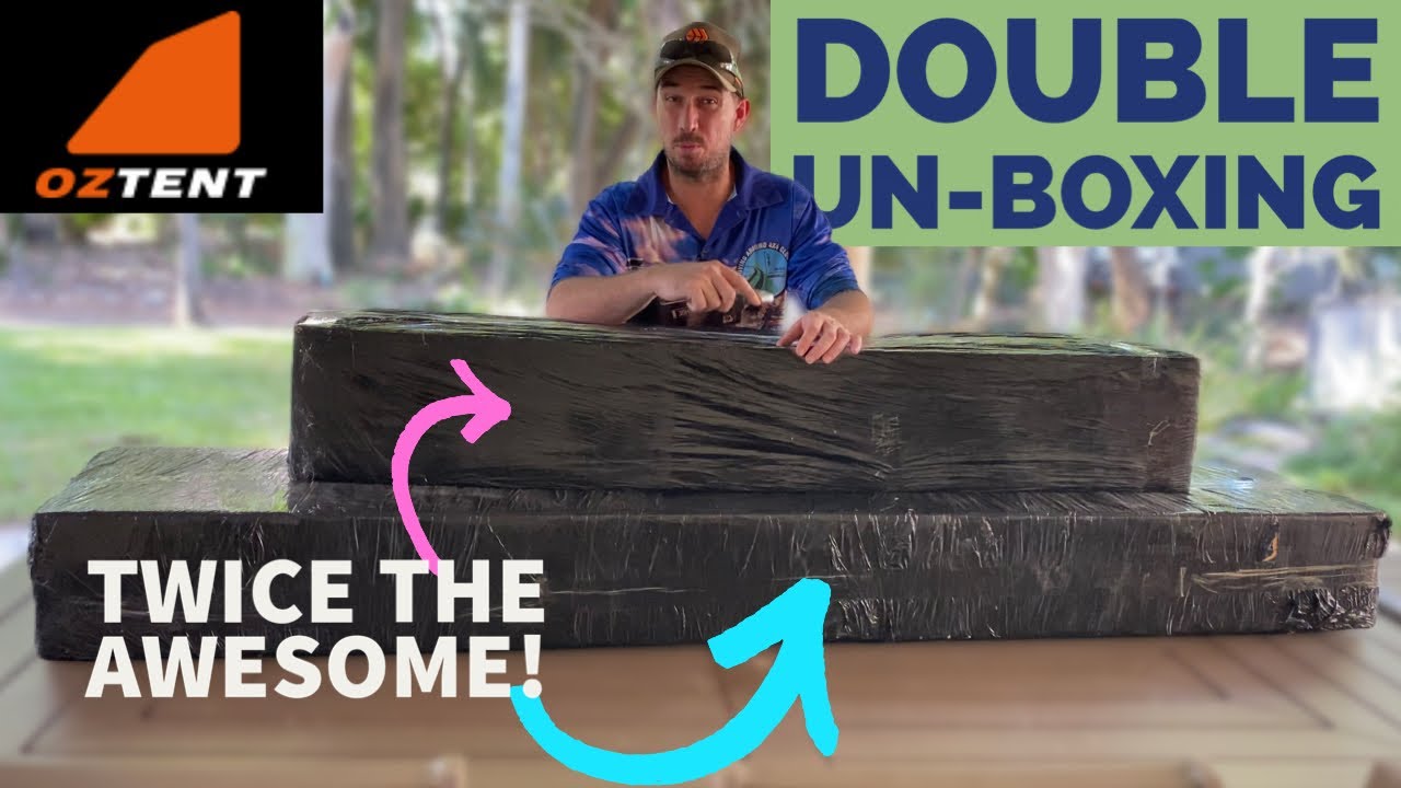 DOUBLE UN-BOXING - OzTent Double-Package Surprise! What Could It Be ...