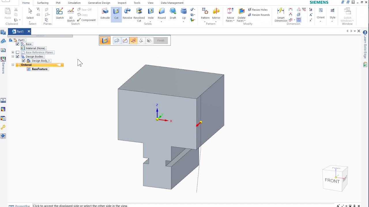 29 SolidEdge 2019 Fundamentals OrderedBaseFeature - YouTube