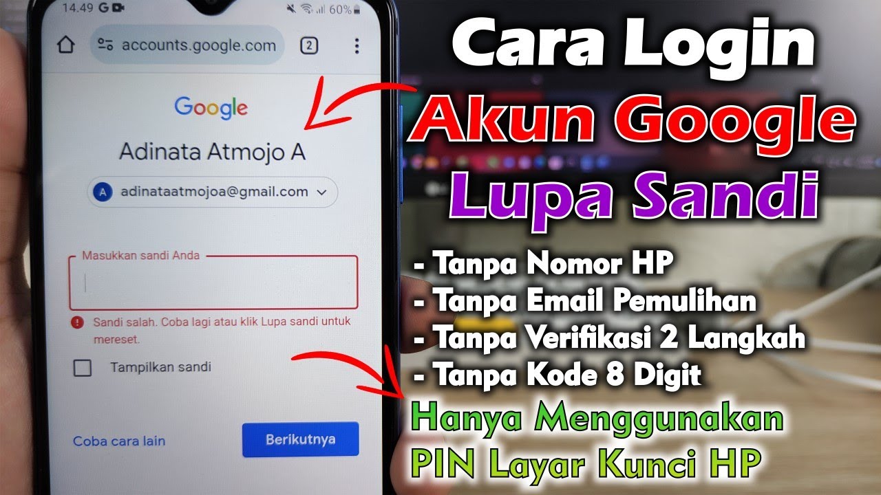 Cara Login Akun Google Yang Lupa Sandi Tanpa Nomor HP - YouTube