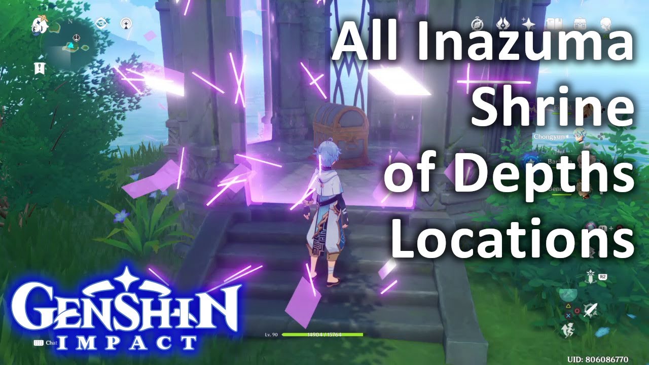 All Inazuma Shrine of Depths Locations Genshin Impact - YouTube