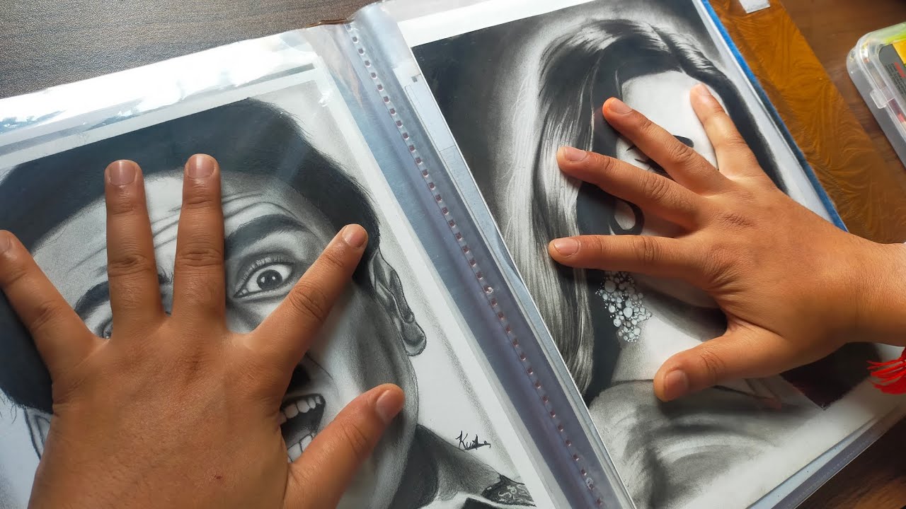 MY SKETCH BOOK TOUR | NEW ART WORK DISPLAY | A4 SIZE DRAWINGS - YouTube