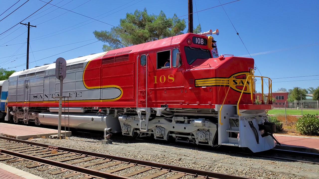 The newly restored Sante Fe #108 at the Orange Empire Roalroad Museum ...