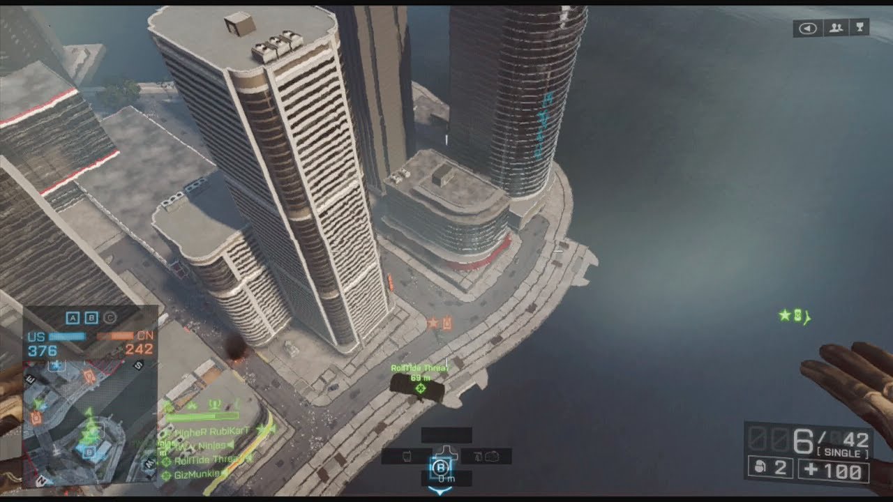 BF4 Siege of Shanghai Tower Jump Tank Attack - YouTube