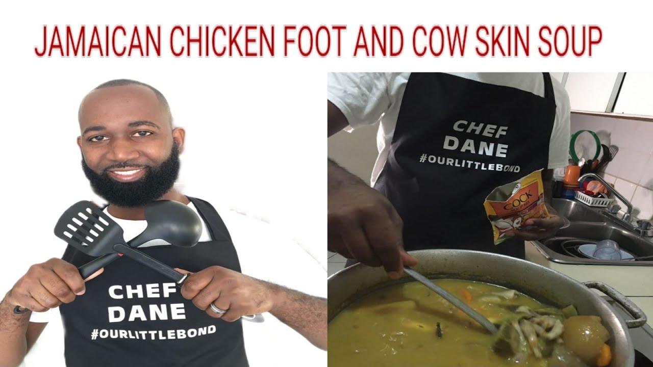 HOW TO COOK THE BEST CHICKEN FOOT AND COW SKIN SOUP || JAMAICAN STYLE # ...