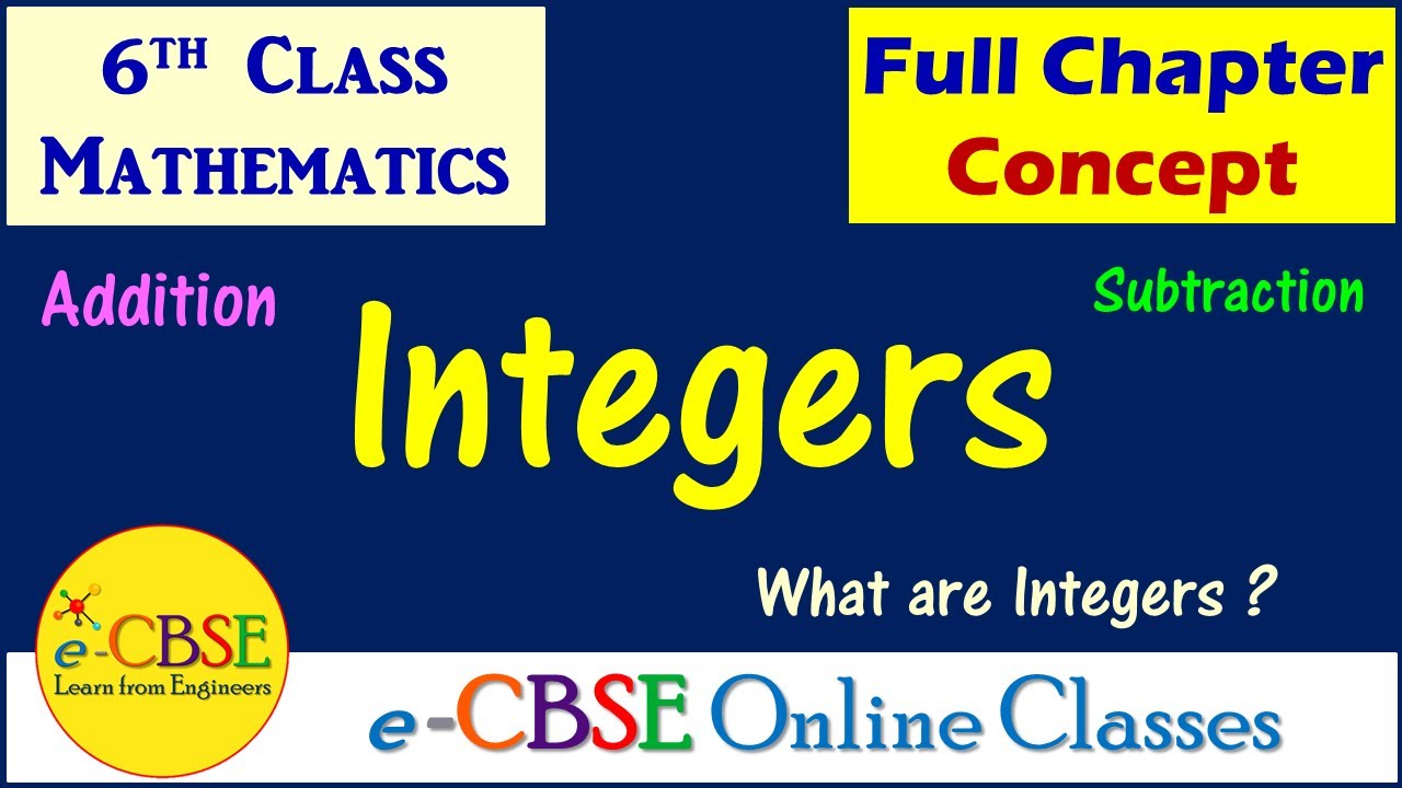 Integers for Class 6 | Full Chapter Concepts | addition and subtraction ...