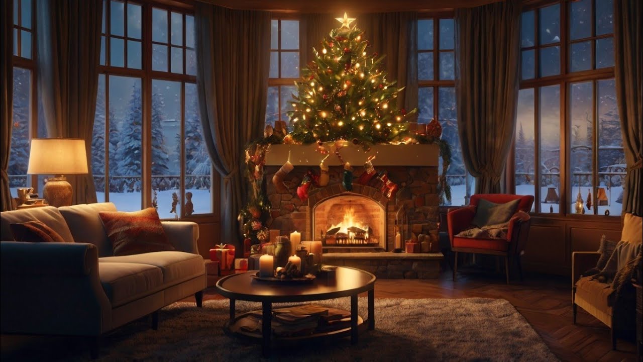 Cozy Living Room - 10 Minute Christmas Jazz & Warm Fireplace for ...