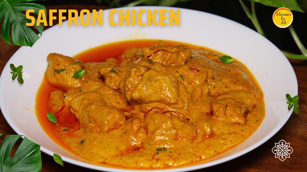 Saffron Chicken Curry | A royal chicken curry with saffron and cashews ...