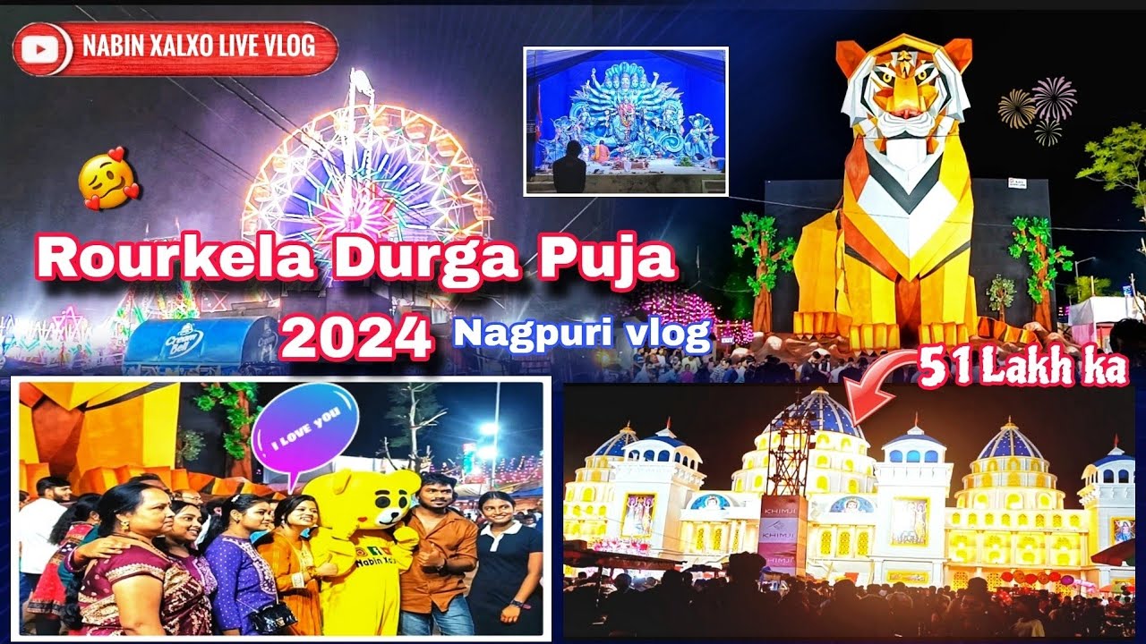 Rourkela Durga Puja 2024 || Full Vlog video || Nagpuri vlog💕|| Rourkela ...