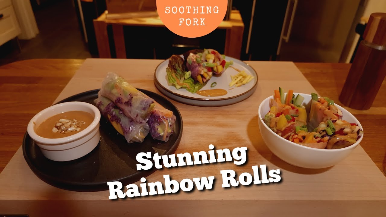 Stunning Rainbow Rolls Recipe - Dinner Party Ideas - YouTube