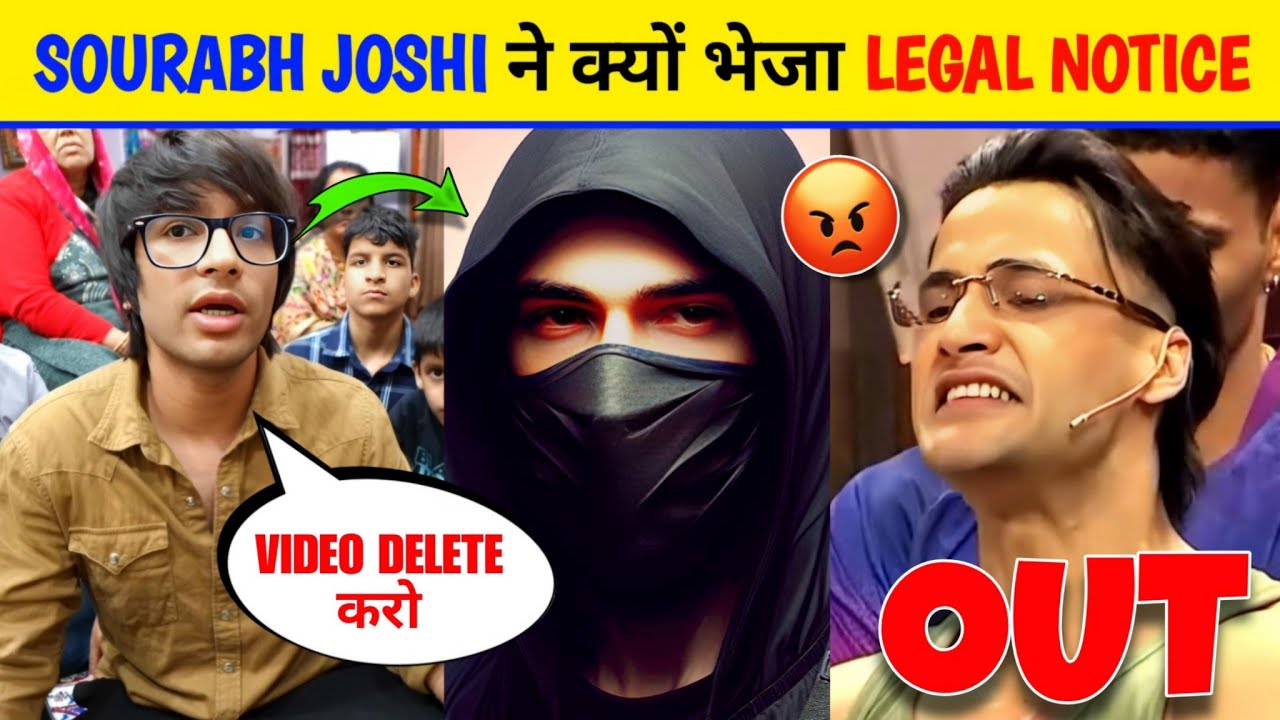 😱 Sourabh Joshi Send Legal Notice to This YouTuber | Asim Riaz Kicked ...