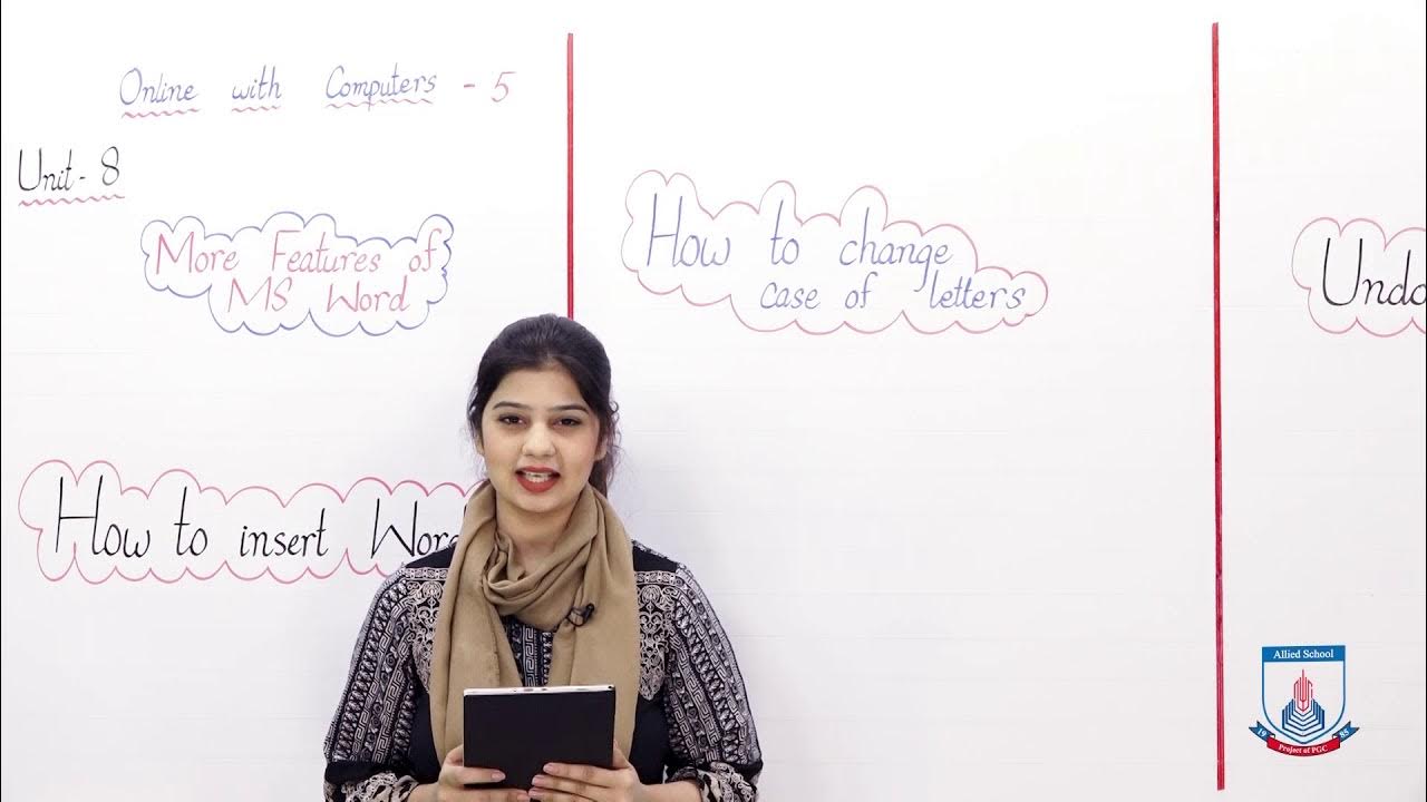 Class 5 - Computer Studies - Chapter 8 - Lecture 3 Inserting Word art & changing case-Allied ...