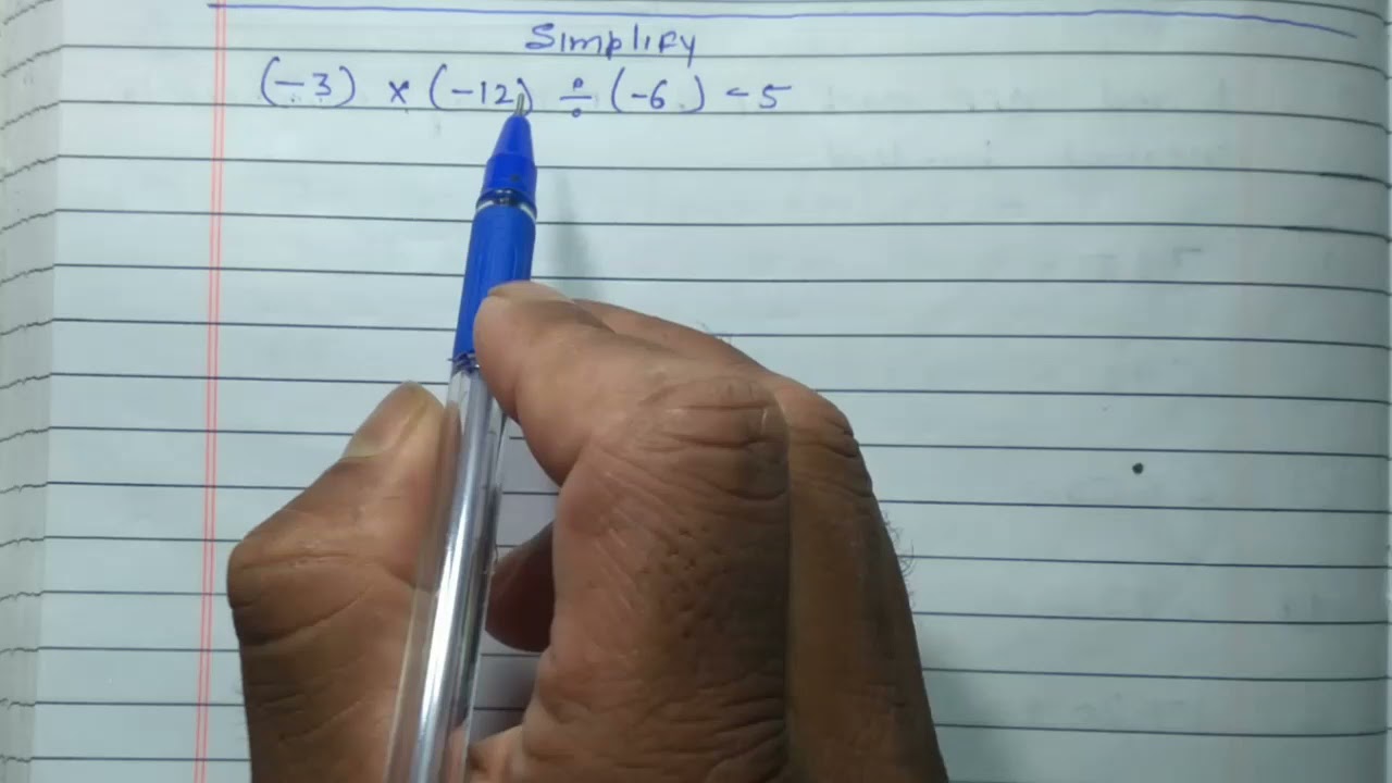 Simplify the integers - Class 6 | Simplification the following integers ...