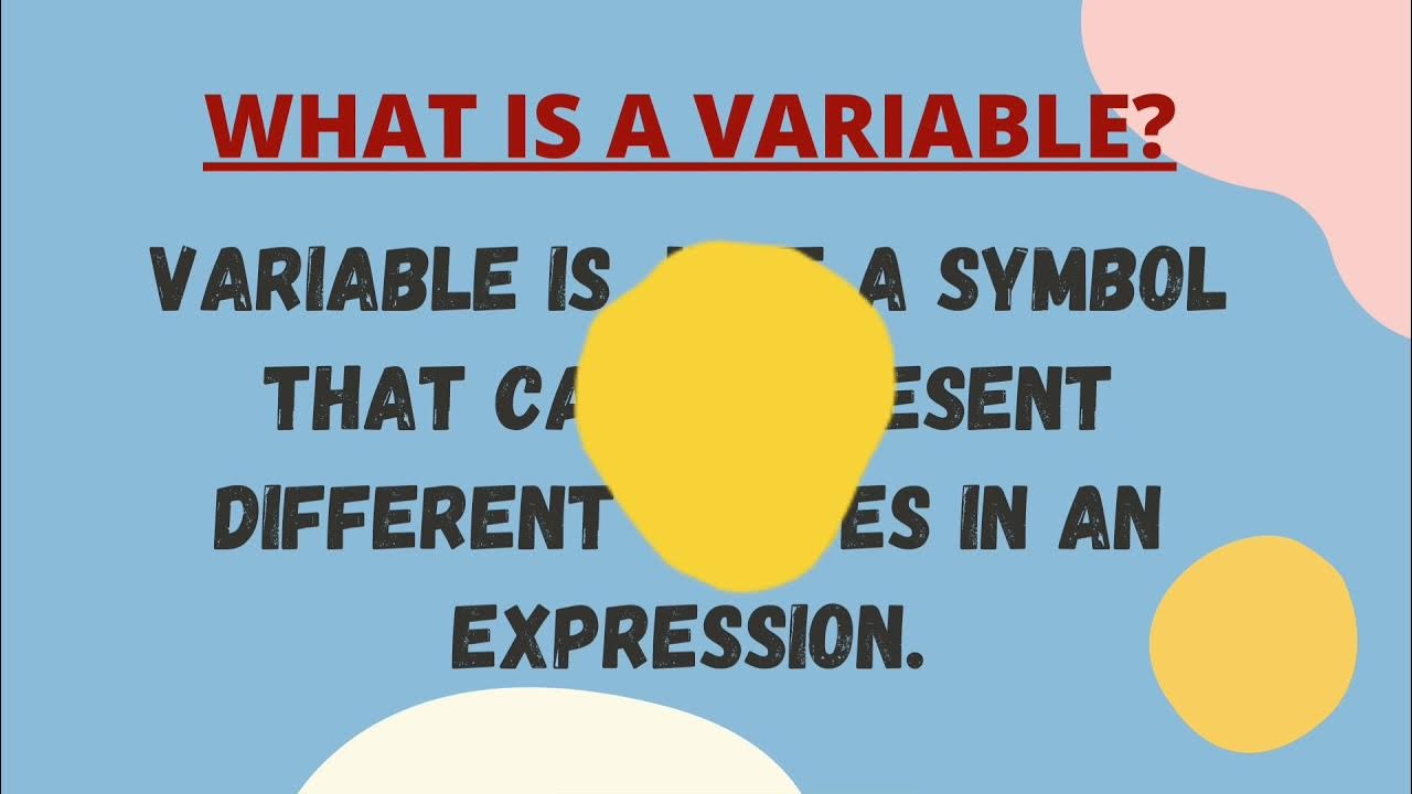 Variables/ Writing a Sentence Using Variables - YouTube