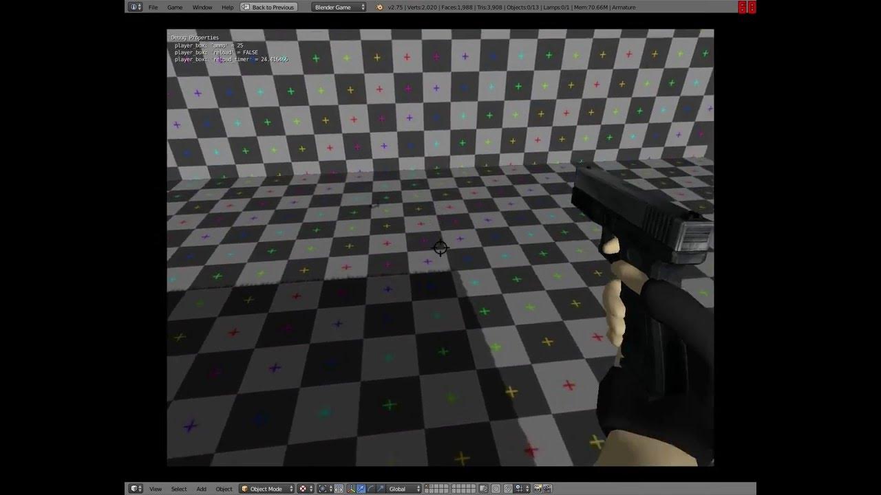 Blender Game Python FPS WIP Update 1 - YouTube
