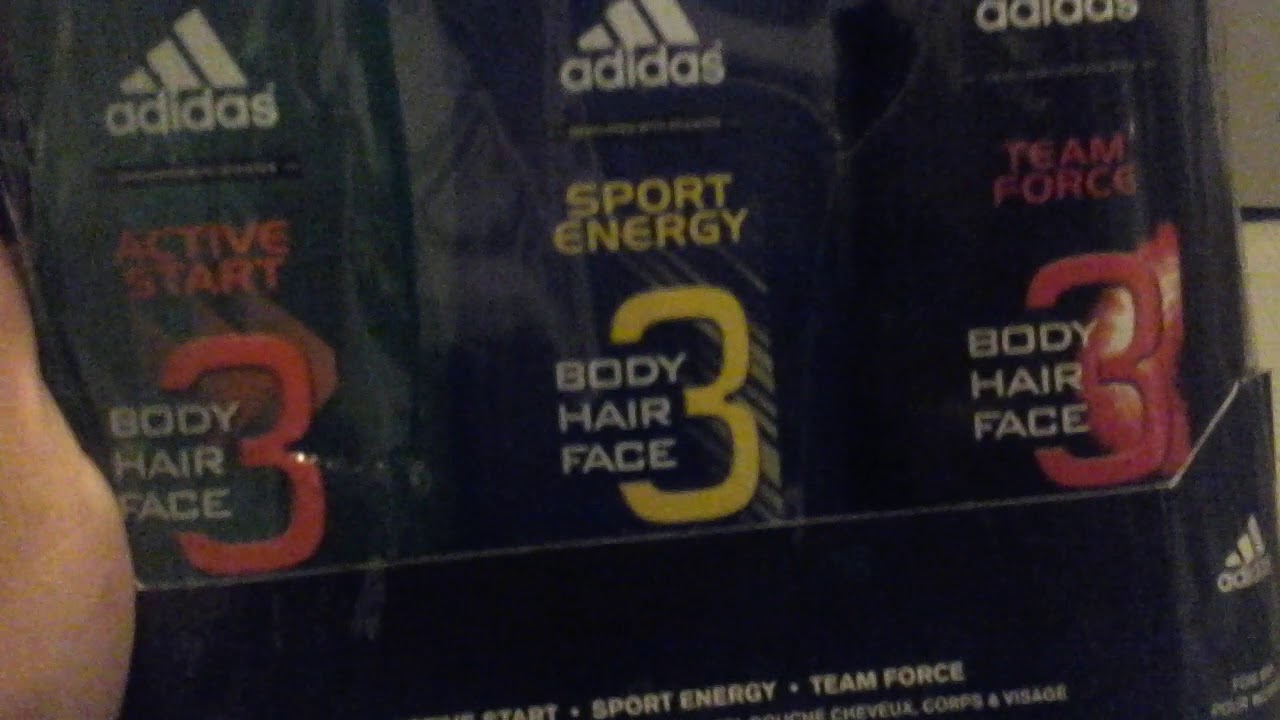 Adidas gift set 3 body,hair,face wash unboxing active start , sport ...