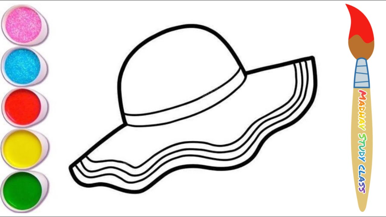 Summer Cap Easy Drawing, Colouring & Painting for Kids, Toddlers - YouTube
