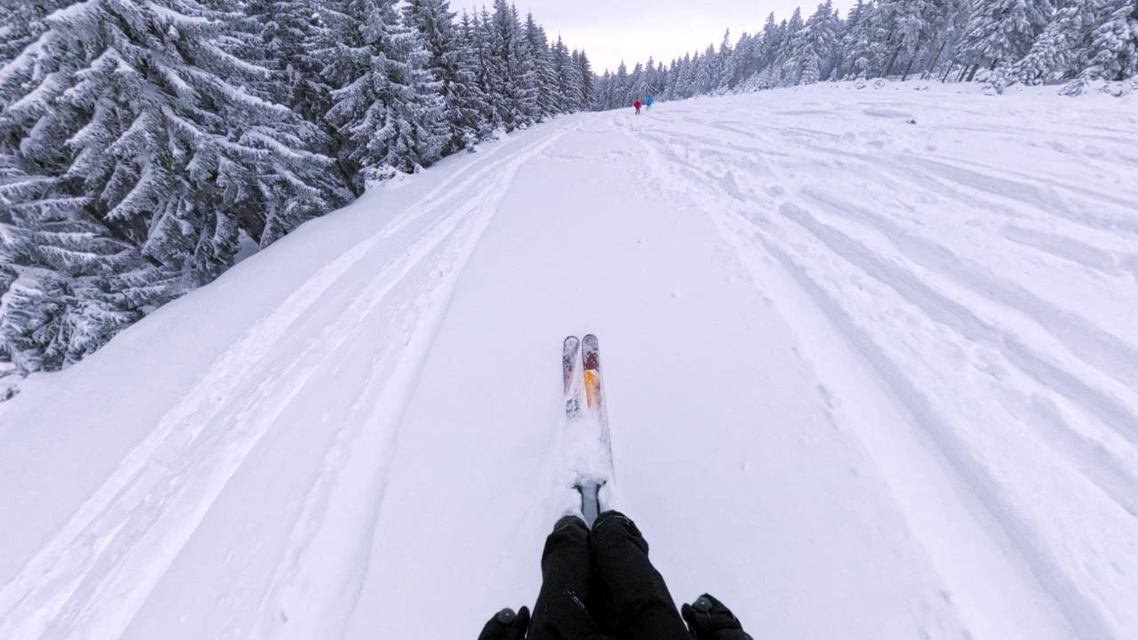 FIRST POW of the Season! Learning how to Ski Pow... Crashes, New Lines ...