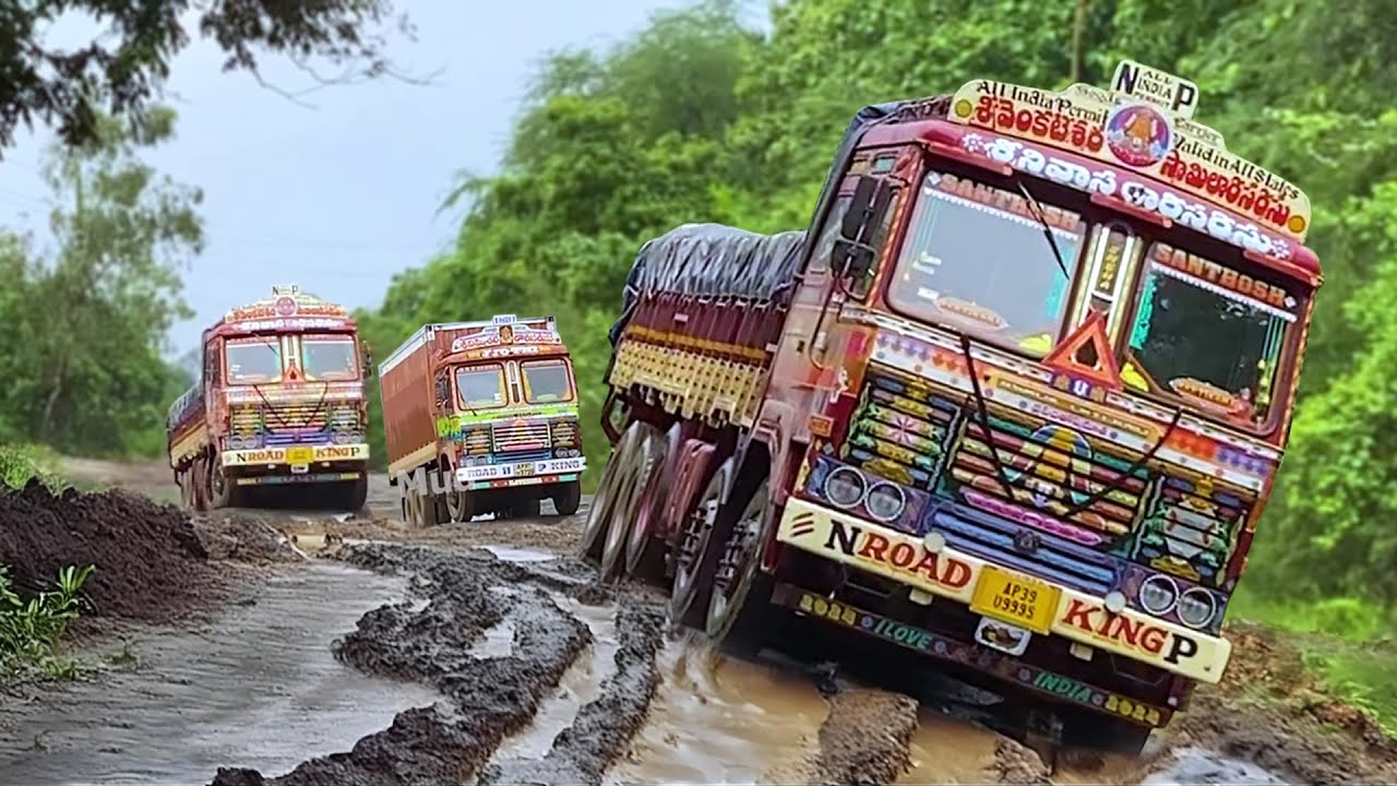 Lorry Videos : Truck Driver Dare to Drive at Risky Roads | Truck diving ...