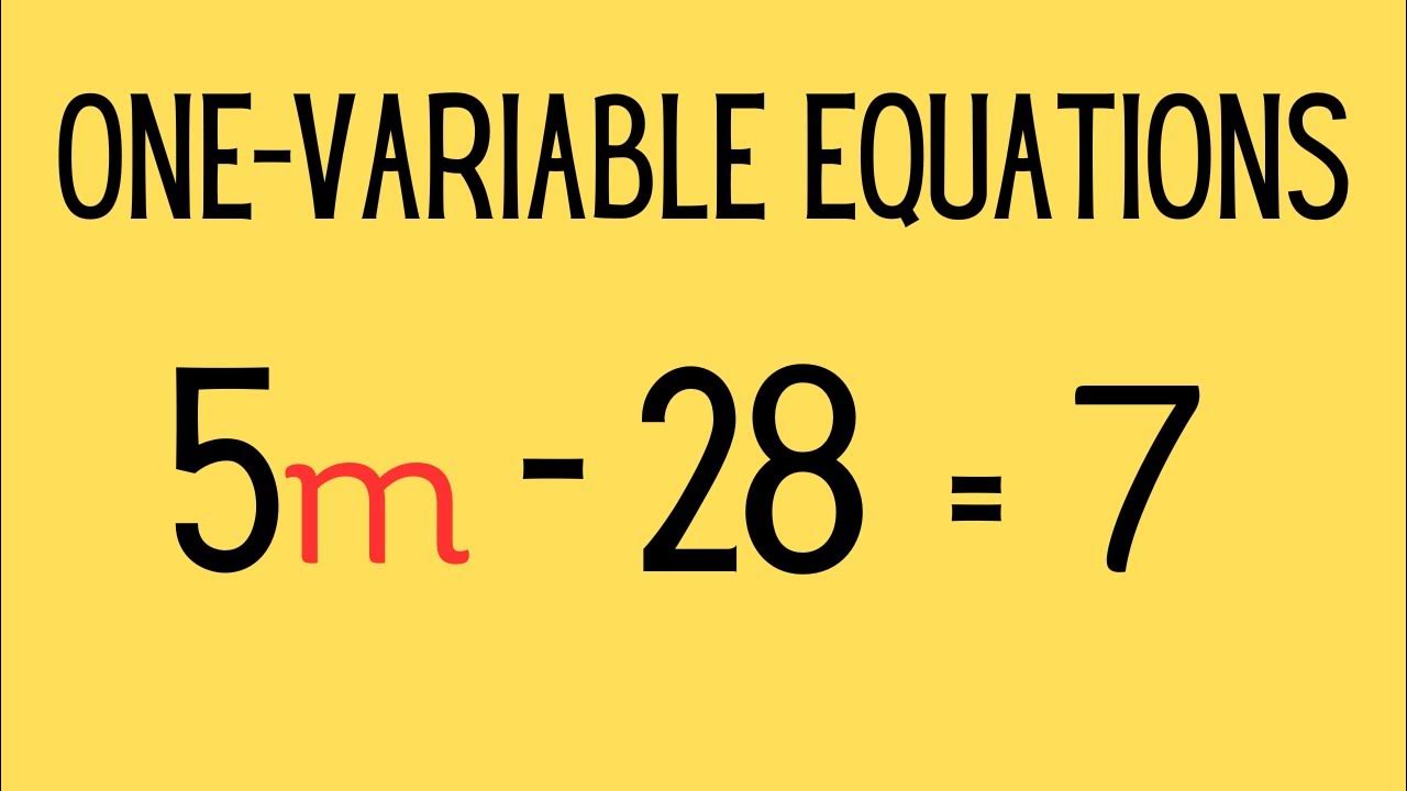 Solving One - Variable Equations - YouTube