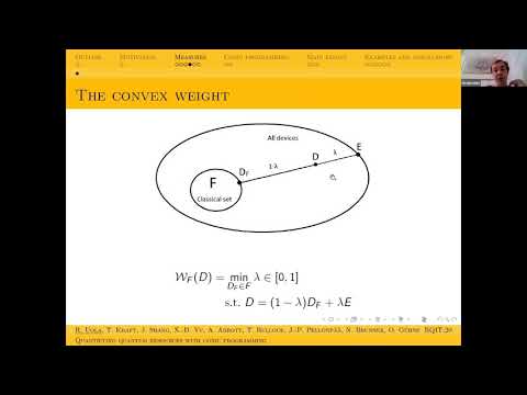 BQIT 2020: Roope Uola (University of Geneva) - Quantifying quantum resources with conic ...