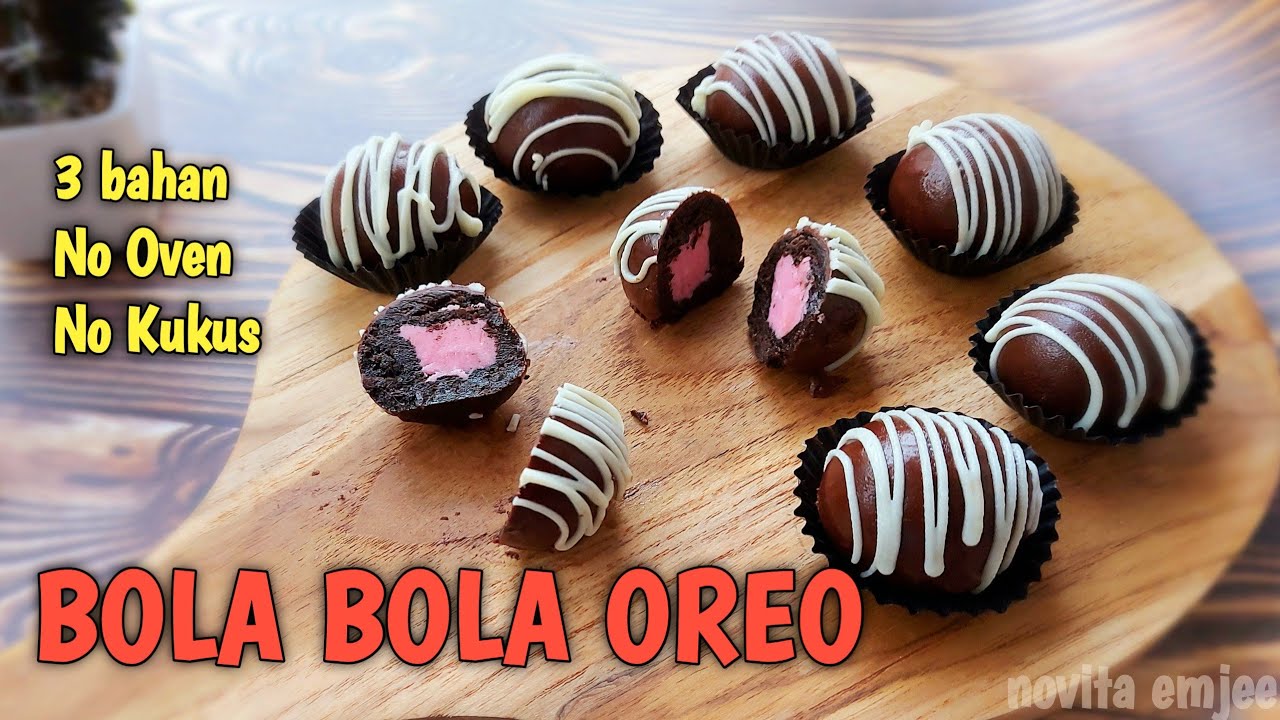 Bola - bola Oreo 3 bahan no oven no kukus | Ide bisnis kue lebaran ...