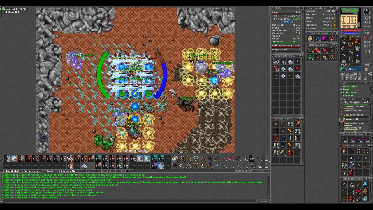 [2x Loot + Quick Looting] Tibia Prison -2 268EK 268ED 207MS 1,8kk/h ...