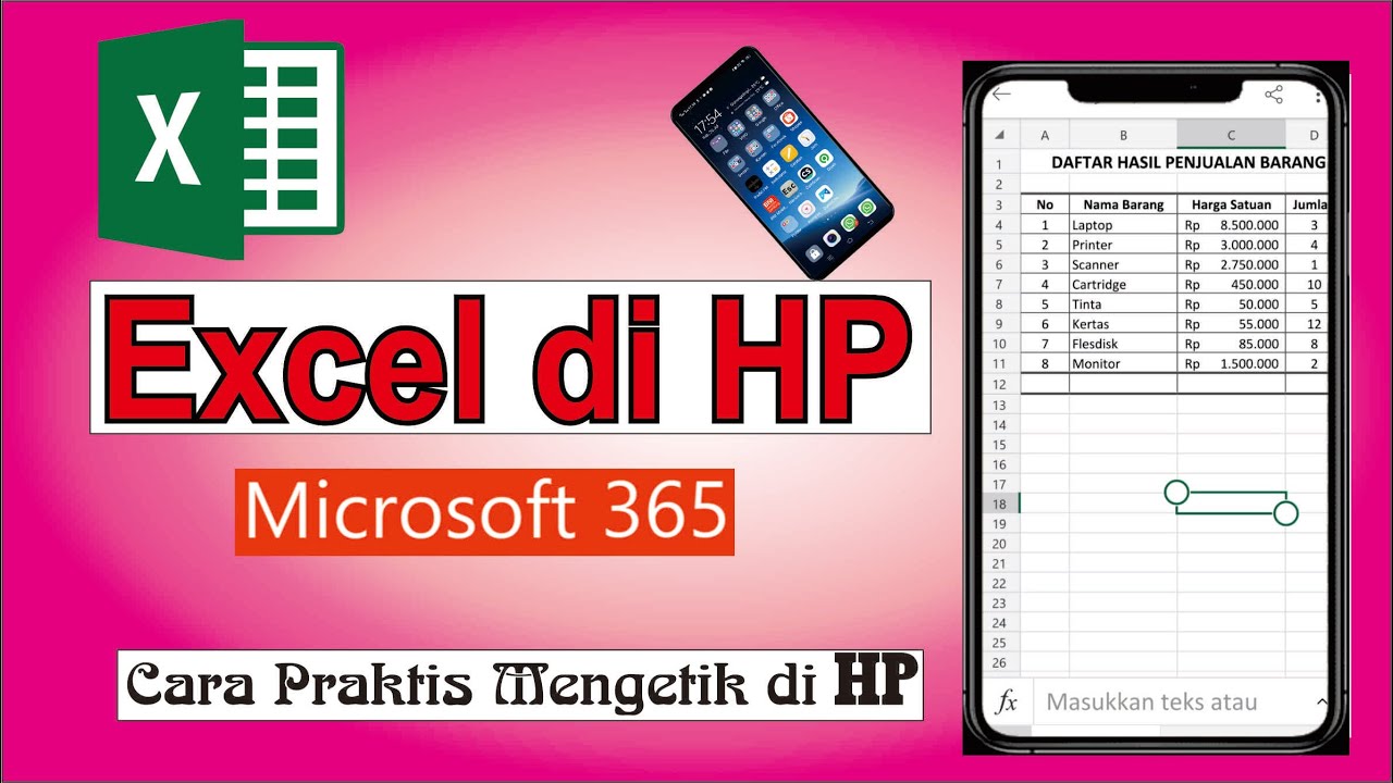 Tutorial Excel di HP Untuk Pemula || Microsoft 365 @BudiKomputer - YouTube