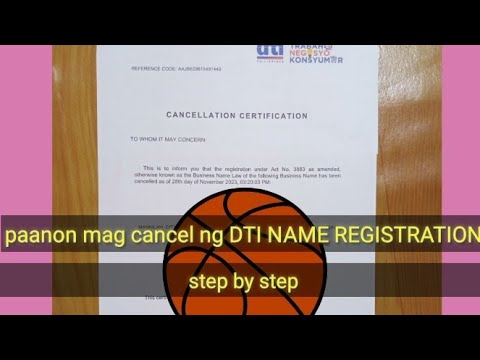 PAANO MAG CANCEL NG DTI NAME REGISTRATION / how to cancel dti name ...