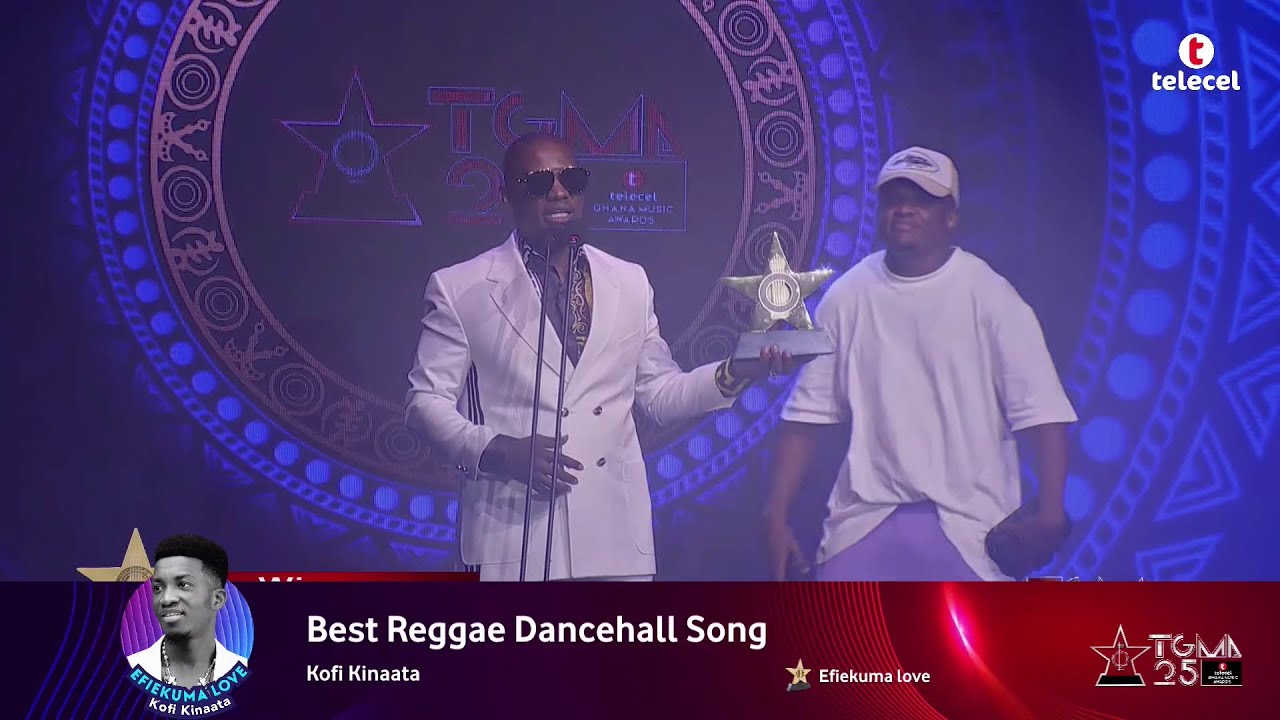 kofi kinata wins Best Reggae/Dancehall song of the year - TGMA25 - YouTube