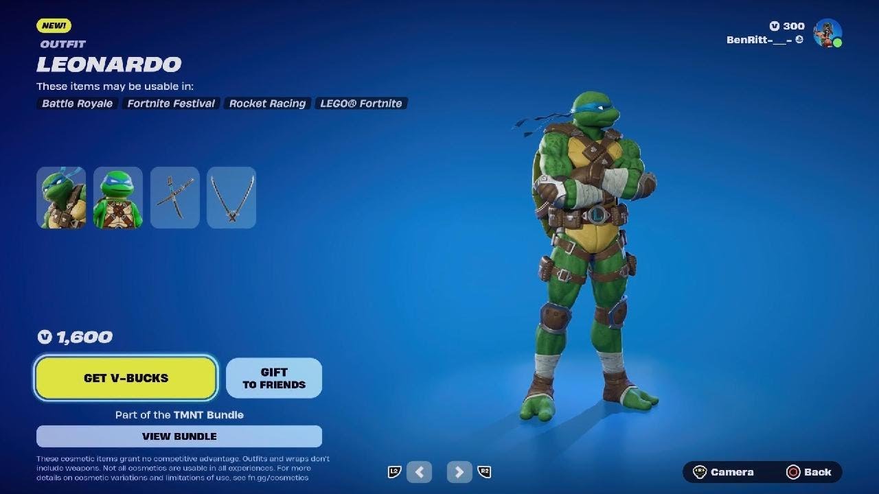 LEONARDO Skin Gameplay In Fortnite - YouTube
