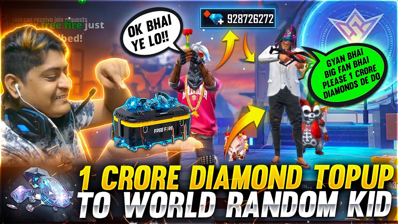 1 Crore Diamond Topup to World Random Kid - YouTube