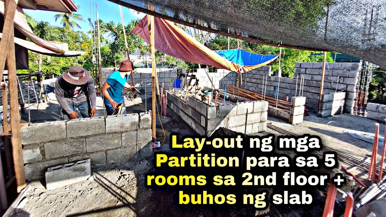 Lay-out ng mga Partition para sa 5 rooms sa 2nd floor + buhos ng slab ...