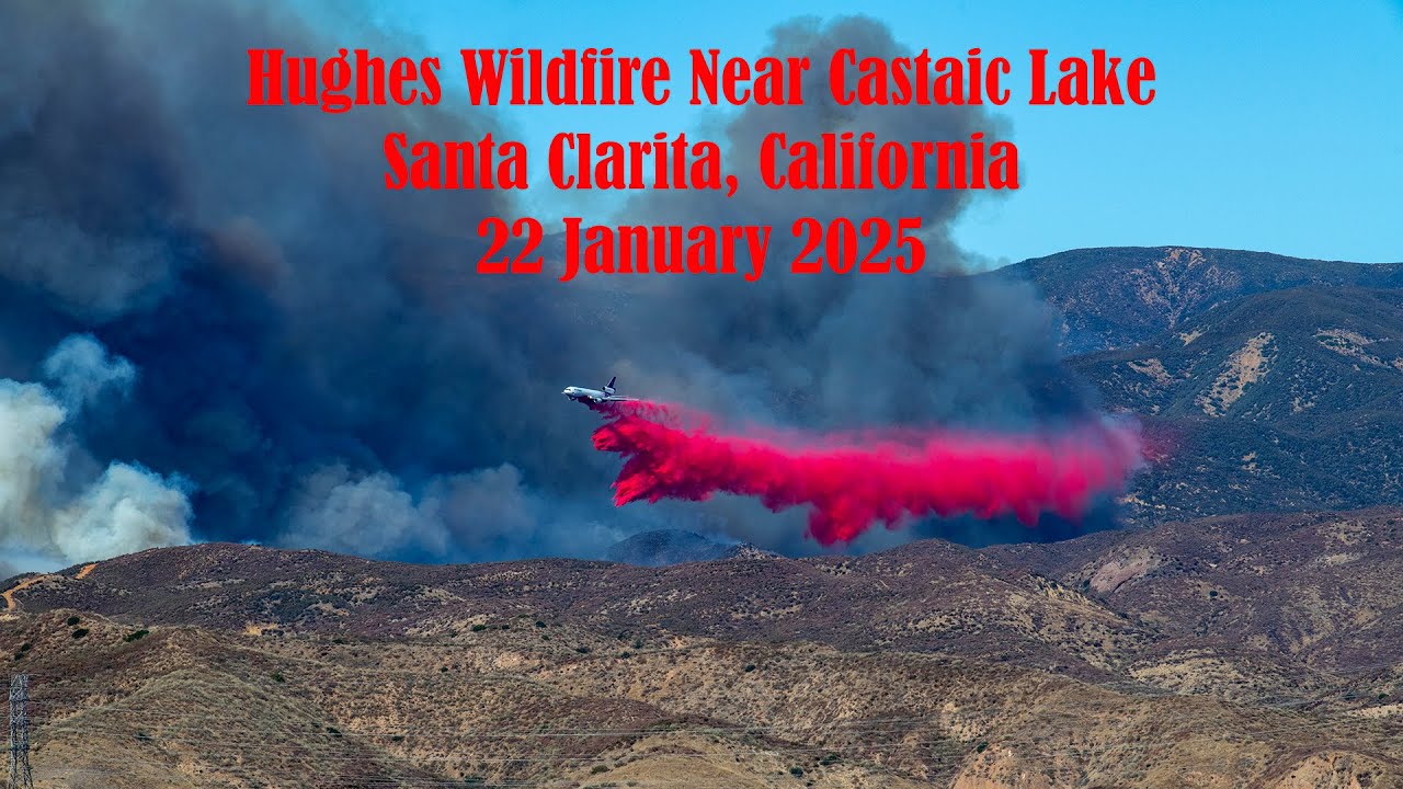 Hughes Wildfire Near Lake Castaic California - YouTube