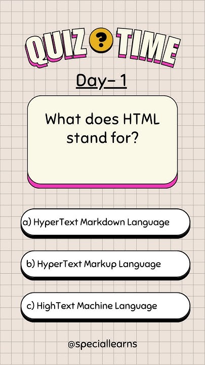 DAY - 1 HTML SERIES #webdevelopment #html #quiz - YouTube