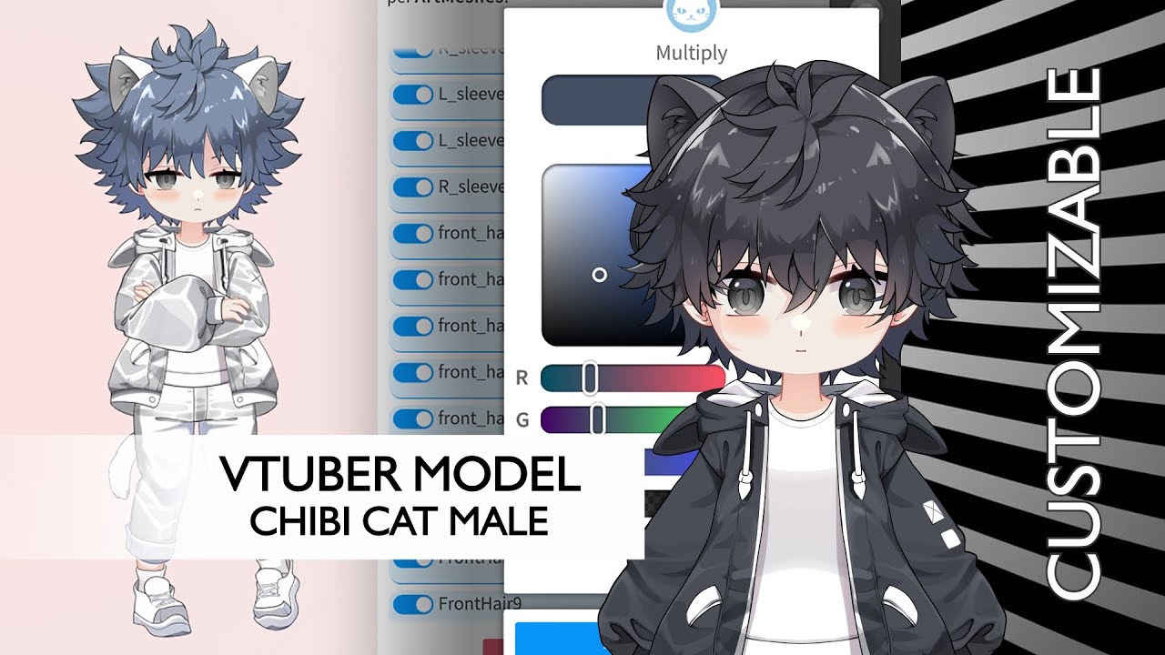 [ Live2D Model Showcase ] - Customizable Chibi Male Live2D Vtuber Model for Vtube Studio - YouTube