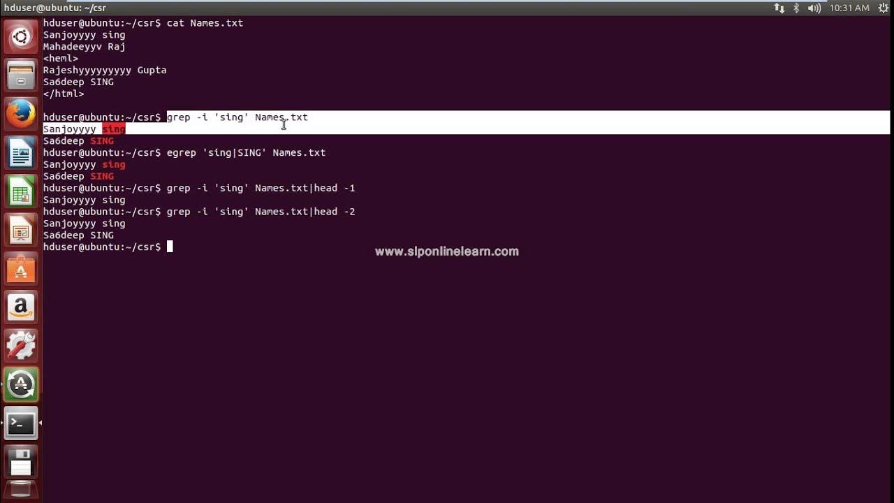 Unix and Shell Programming Chapter 10 GREP PART 1 - YouTube
