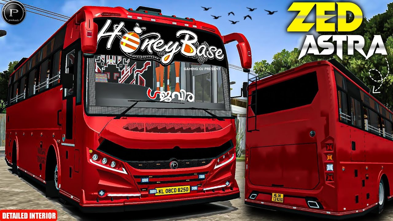 Bussid New Zed Astra ( HONEYBASE ഗജവീര ) Bus Mod For Bus Simulator ...