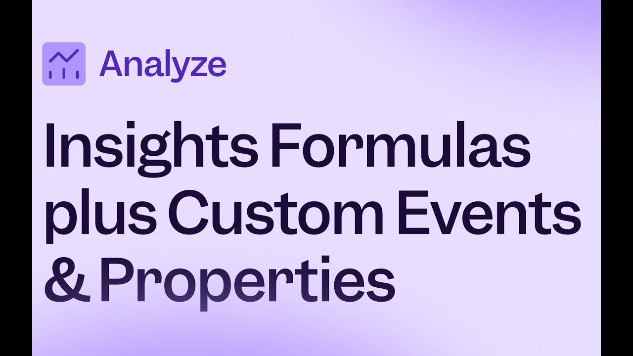 Learn to Use Mixpanel: Insights Formulas, Custom Events and Custom Properties - YouTube
