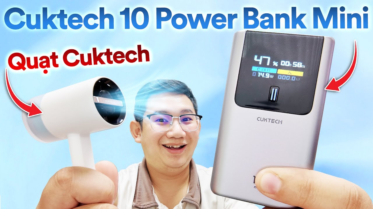 Review Cuktech 10 Power Bank Mini và quạt USB Cuktech: Bé tí MÀ NGON ...