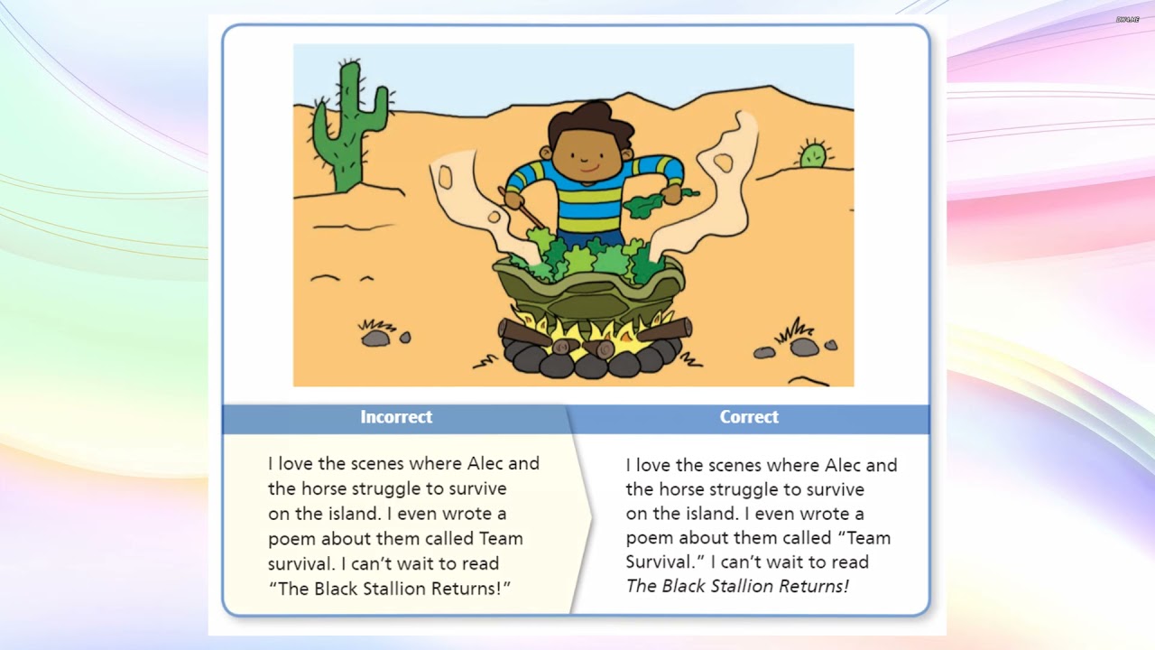 Grade 5 English: Grammar: Mechanics of Writing Titles - YouTube