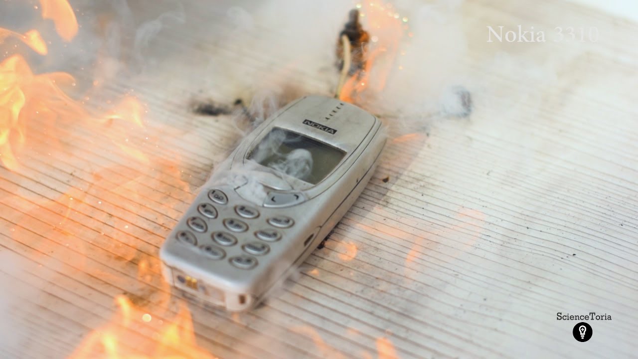 Nokia 3310 vs 220V. Explosion and sparks. (SienceToria) - YouTube