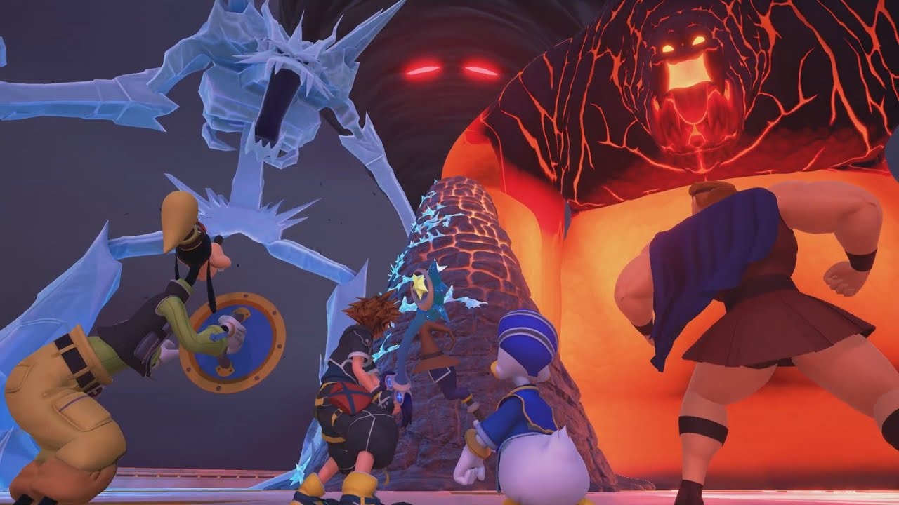 Kingdom Hearts 3 - Three Titans Ice Titan, Fire Titan, Wind Titan Boss ...