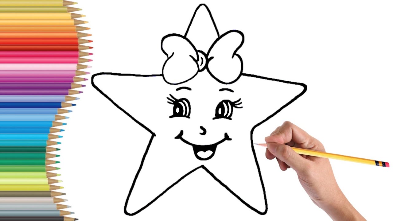 How To Draw Cute Star 🌟 🌈 Drawing And Coloring For Kids - YouTube