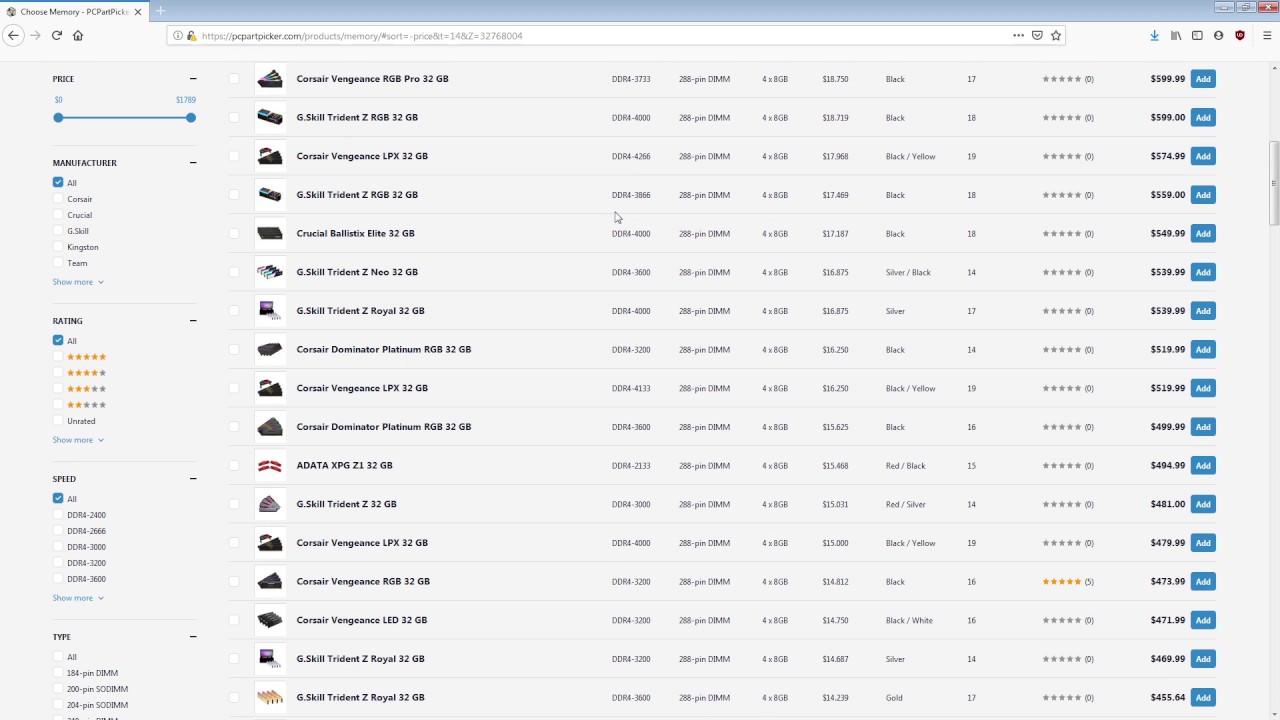 Buildzoid s List Of Noteworthy 4x8GB 2x16GB And 2x8GB DDR4 Kits YouTube