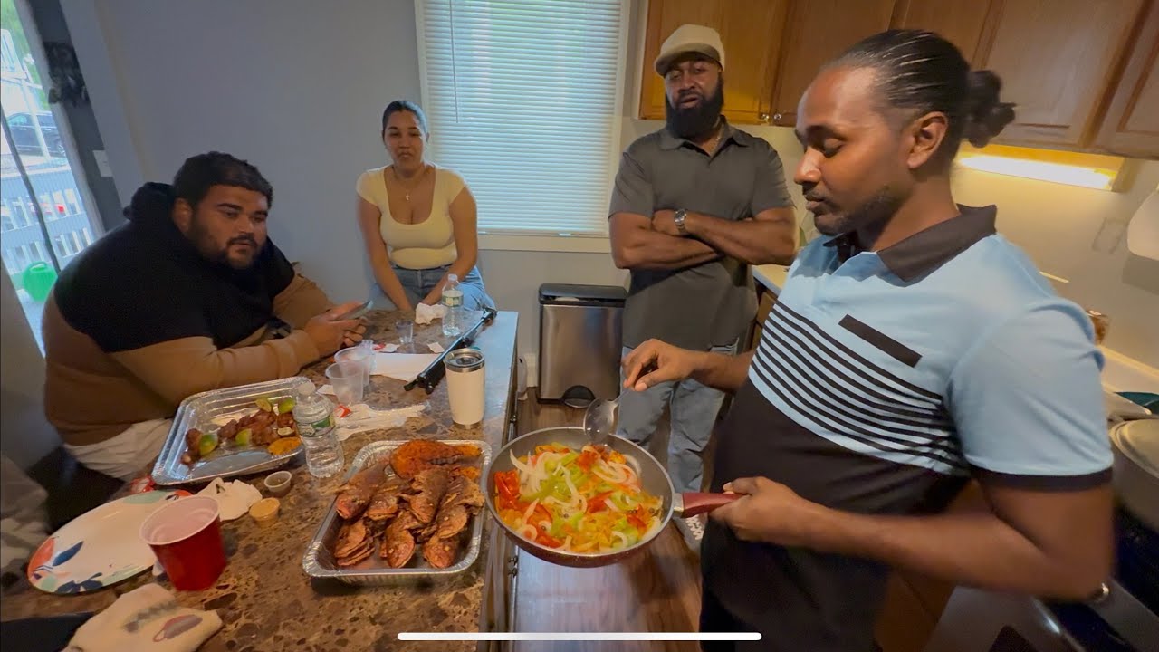 Cooking up some delicious Jamaican food for family link up 🇯🇲🇯🇲🇯🇲 - YouTube